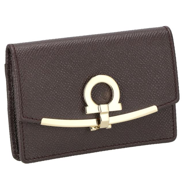 フェラガモ Ferragamo カードケース 名刺入れ 22D198 758593 レディース ブラウン系 本革 レザー カードケース ブランド 人気 プレゼント