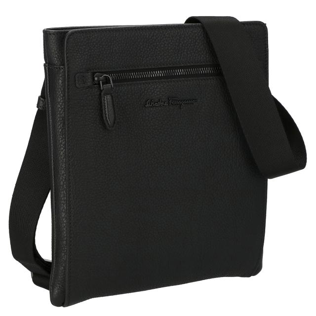 フェラガモ Ferragamo バッグ ショルダーバッグ 肩掛けバッグ 斜め掛けバッグ 240131 740805 メンズ ブラック 本革 レザー 斜め掛けショ