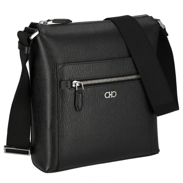 フェラガモ Ferragamo バッグ ショルダーバッグ 肩掛けバッグ 斜め掛けバッグ 240974 753416 メンズ ブラック 本革 レザー 斜め掛けショ