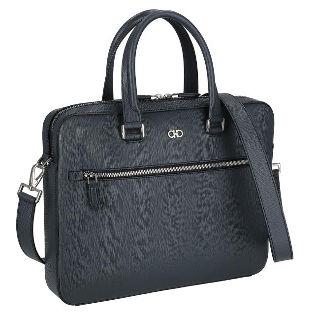 フェラガモ Ferragamo バッグ ビジネスバッグ ブリーフケース 240986 757912 ガンチーニ ネイビー系 ブランド ビジネス 通勤 機能的 書類