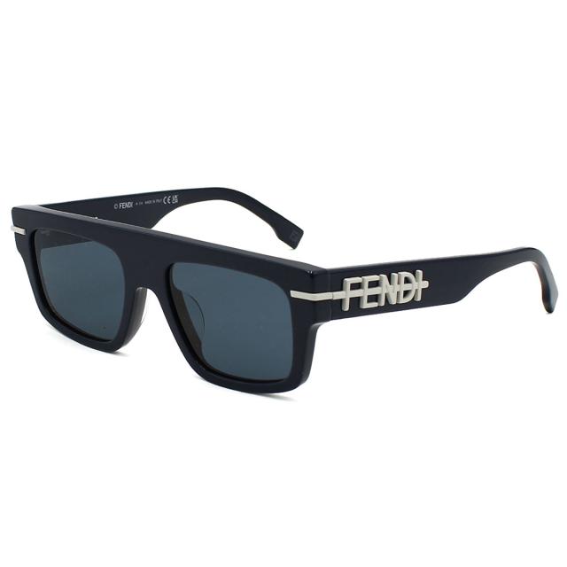 フェンディ FENDI サングラス アジアンフィット アイウェア UVカット スクエア FE40091U 5490A メンズ レディース ネイビー+ライトブルー