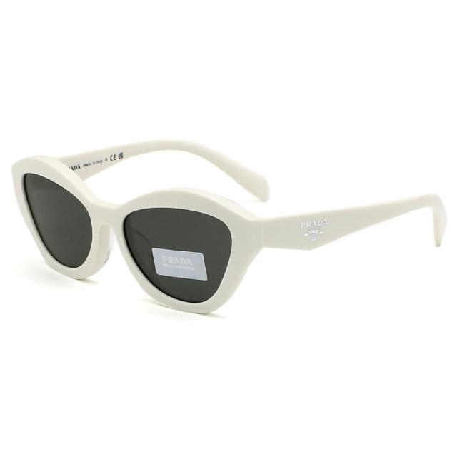 プラダ PRADA サングラス アイウェア フォックス 0PRA02SF 17K08Z 55 メンズ レディース ユニセックス ホワイト+ダークグレー 紫外線対策