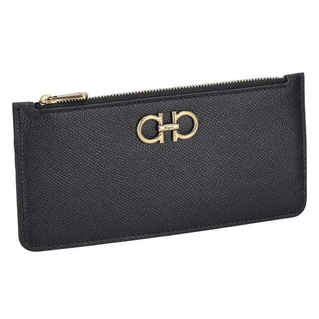 フェラガモ Ferragamo カードケース フラグメントケース ケース マルチケース 220404 758555 ブラック 本革 レザー カードケース
