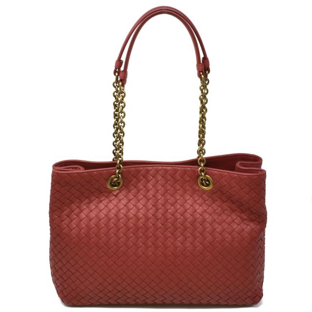 ボッテガヴェネタ BOTTEGA VENETA トートバッグ 428052 VO0AD 6453 イントレチャート ショルダーバッグ BACCARA ROSE レッド系 ボッテガべネタ トートバッグ レディース ブランド 高級 ボッテガベネタ ボッテガ バッグ 編み込み バッグ