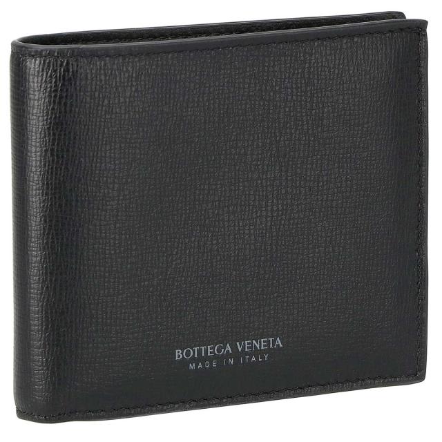 ボッテガヴェネタ BOTTEGA VENETA 財布 二つ折り財布 折りたたみ財布 小銭入れなし 605721 VMA82 8803 メンズ ブラック 財布 使いやすい