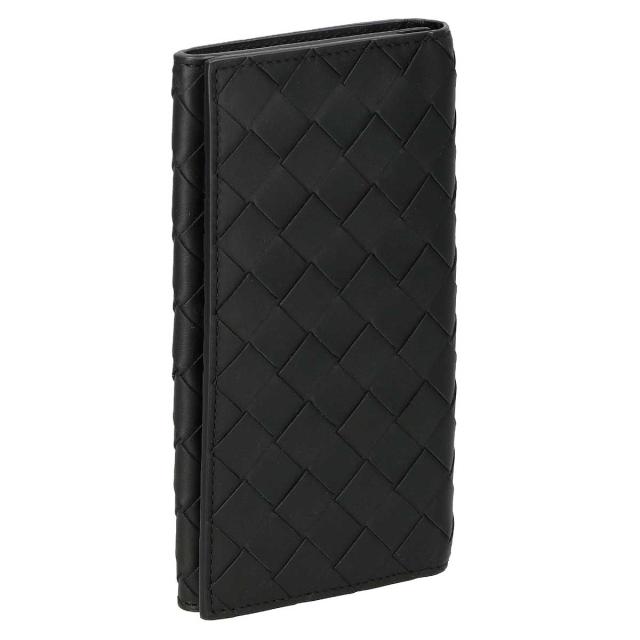 ボッテガヴェネタ BOTTEGA VENETA 財布 長財布 フラップ式長財布 かぶせ 小銭入れ付き 676593 VCPQ4 8803 メンズ ブラック 二つ折り長財