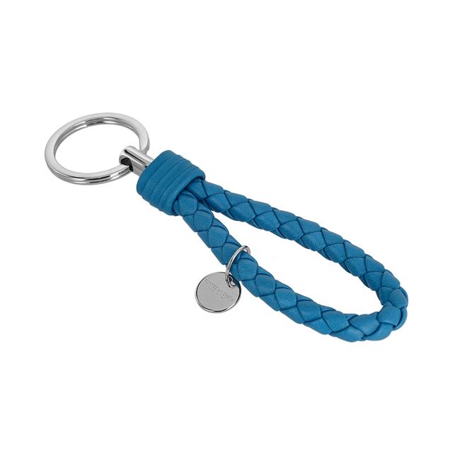 ボッテガヴェネタ BOTTEGA VENETA キーリング キーホルダー イントレチャート 113539 V3UN1 4418 レディース メンズ ブルー+シルバー キ