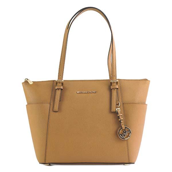 マイケル コース MICHAEL KORS トートバッグ 30F2GTTT8L 203 JET SET EW TZ TOTE ACORN MK ショルダー  肩掛け ブラウン