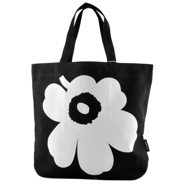 マリメッコ marimekko トートバッグ 047931 910 bbmm00380l TORNA WX UNIKKO コットンキャンバス ブラック+ホワイト 北欧トート 人気 ブ