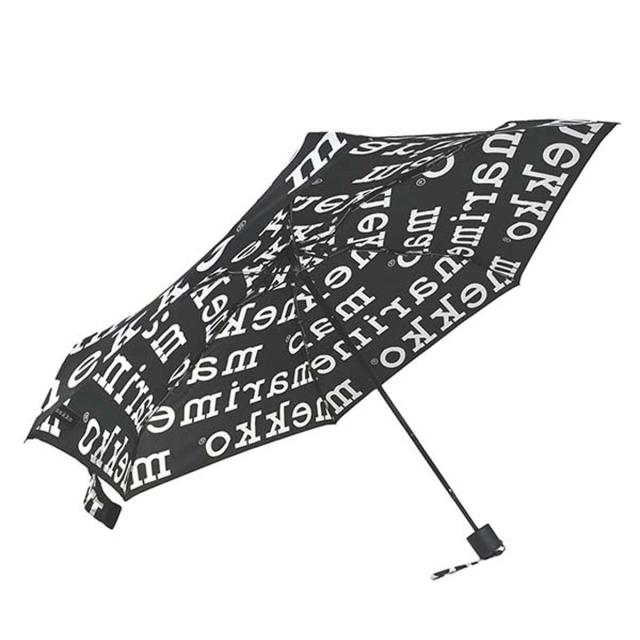 マリメッコ marimekko 折りたたみ傘 048859 910 MINI MANUAL UMBRELLA ミニ マニュアル アンブレラ MARILOGO ブラック+ホワイトかさ 折り