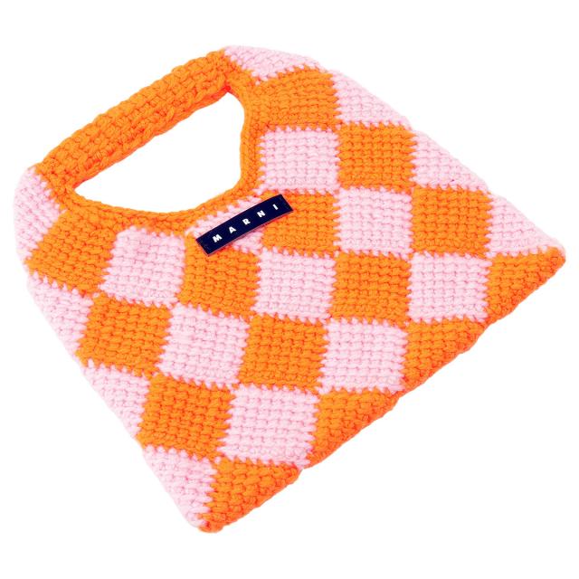 マルニ MARNI ダイアモンドクロシェ かぎ針編み ハンドバッグ