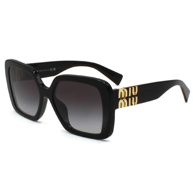 ミュウミュウ MIU MIU グリンプス サングラス 0MU10YS 1AB5D1 56 UVカット アイウェア スクエア レディース ブラック+グレーグラデ 紫外