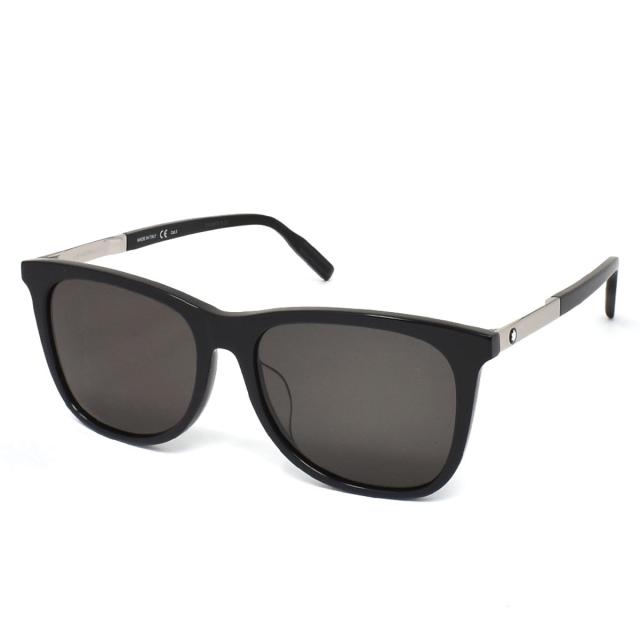 モンブラン MONTBLANC サングラス アジアンフィット MB0017SA 001 メンズ レディース ブラック+シルバー+グレー紫外線対策 サングラス ブ