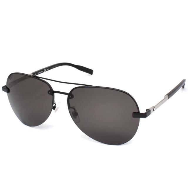 モンブラン MONTBLANC サングラス アジアンフィット MB0018S 005 メンズ レディース ブラック+シルバー グレー紫外線対策 サングラス ブ