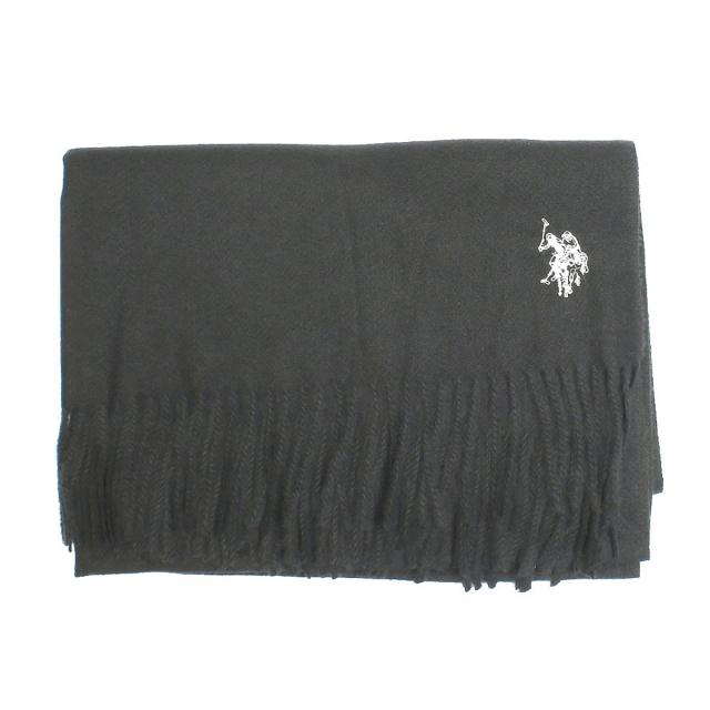 ユーエスポロ アッスン U.S.POLO ASSN マフラー 大判 ストール 325046-BLACK メンズ レディース ブラック マフラー ブランド 防寒 人気