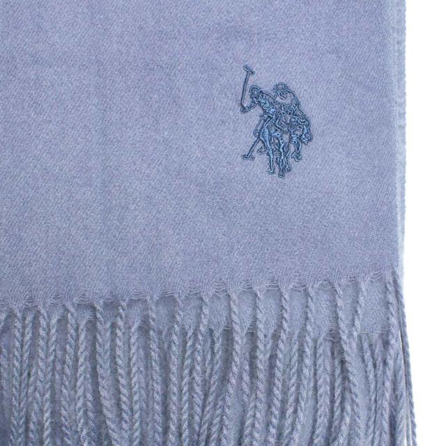 ユーエスポロ アッスン U.S.POLO ASSN マフラー 大判 ストール 325047-BLUE メンズ レディース ライトブルー マフラー ブランド 防寒 人