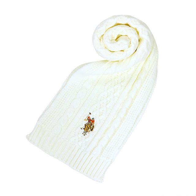 ユーエスポロ アッスン U.S.POLO ASSN マフラー ストール 447464-WHITE レディース メンズ ホワイト マフラー ブランド 防寒 人気 贈り物