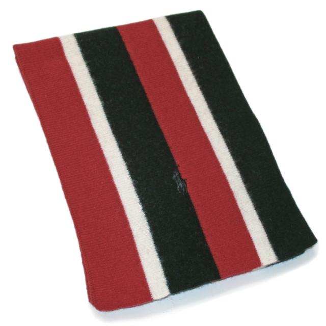 ラルフローレン Ralph Lauren マフラー 6F0615 002 ウール マフラー メンズ レディース ブラック＋レッド＋ホワイト ストライプ ラルフ ウールマフラー ストライプ ポニー ロゴ ブランド 男性 女性 ユニセックス 誕生日 クリスマス プレゼント ギフト 防寒 羽織り
