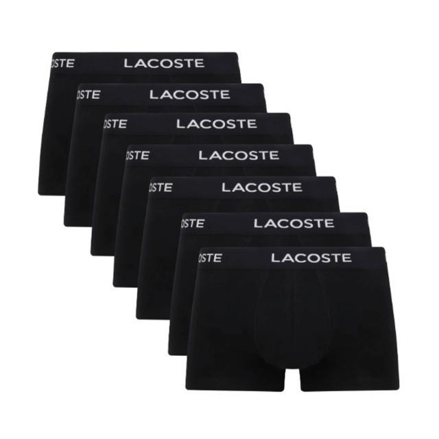 ラコステ LACOSTE 下着 ボクサーパンツ ストレッチ トランク 7枚セット ロゴ お買い得 パック 前閉じ 5H2385 031 メンズ ブラック ボクサ