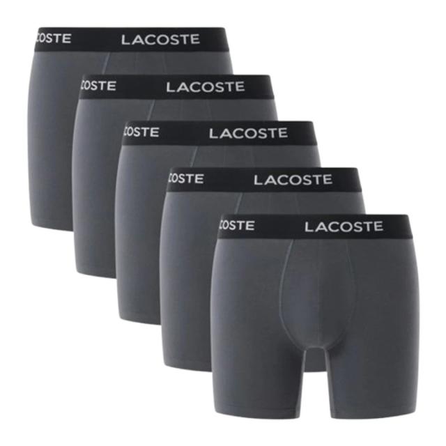 ラコステ LACOSTE 下着 ボクサーパンツ ボクサーブリーフ ストレッチ 5枚セット ロゴ お買い得 パック 前閉じ 6H1301 XB4 メンズ グレー