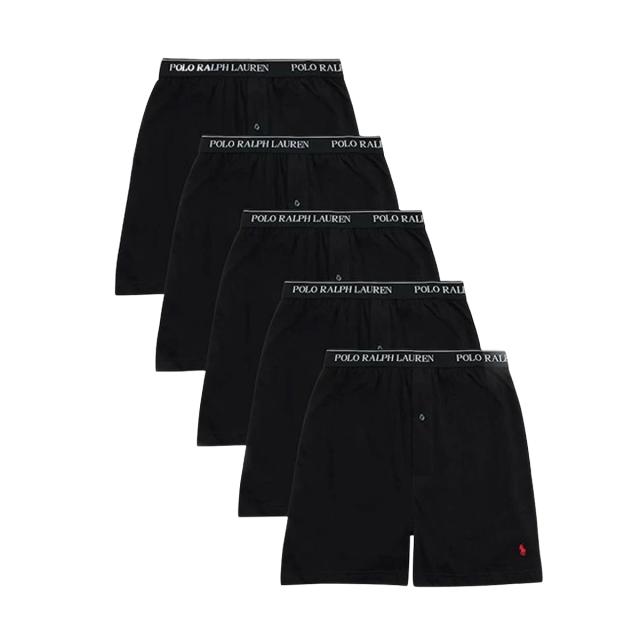ラルフローレン Ralph Lauren ニットボクサー トランクス 5枚セット お買い得 パック 下着 NCKBP5 PBD メンズ ブラック 綿 コットン ボク