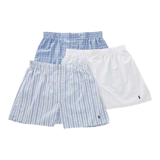 ラルフローレン Ralph Lauren 下着 パンツ トランクス 3枚セット お買い得 パック NCWBP3 QLD メンズ ホワイト+グレー+ブルー トランクス