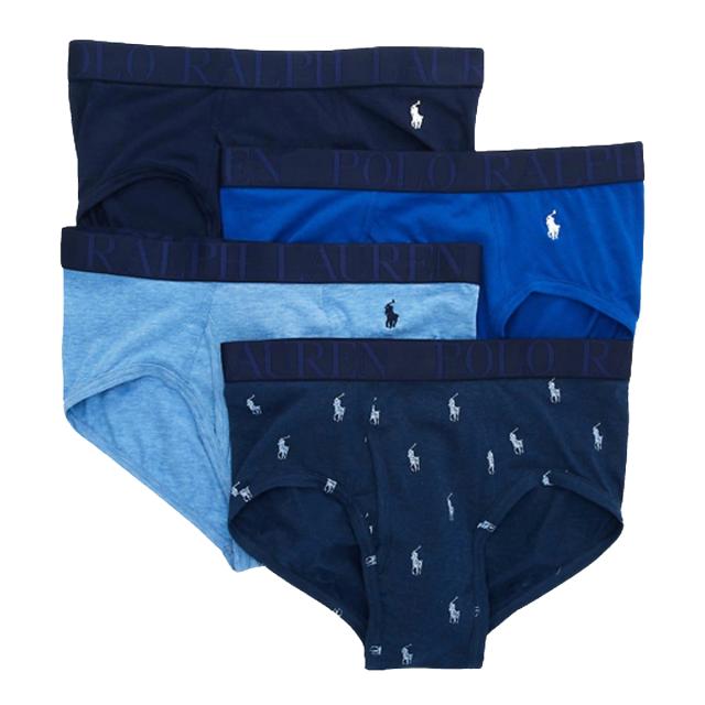 ラルフローレン Ralph Lauren 下着 パンツ ブリーフ 4枚セット お買い得 パック NWBFP4 4MX メンズ ネイビー+ブルー+ライトブルー ブリー