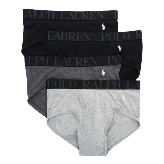 ラルフローレン Ralph Lauren 下着 パンツ ブリーフ 4枚セット お買い得 パック NWBFP4 Q7M メンズ グレー+ダークグレー+ブラック ブリー