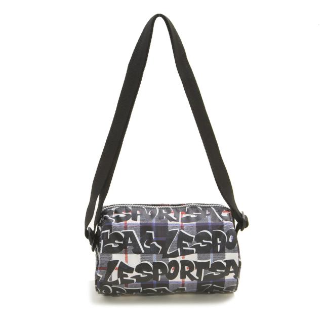 レスポートサック LeSportsac バッグ ショルダーバッグ 斜め掛け 3434 F506 EVA CROSSBODY DUFFLE エヴァ クロスボディ ダッフル GRAFFITI CHECK SILVER ブラック系マルチ レスポ 斜めがけ ポシェット ブランド 人気 おしゃれ 軽い 軽量 小さい 小さめ 使いやすい 旅行