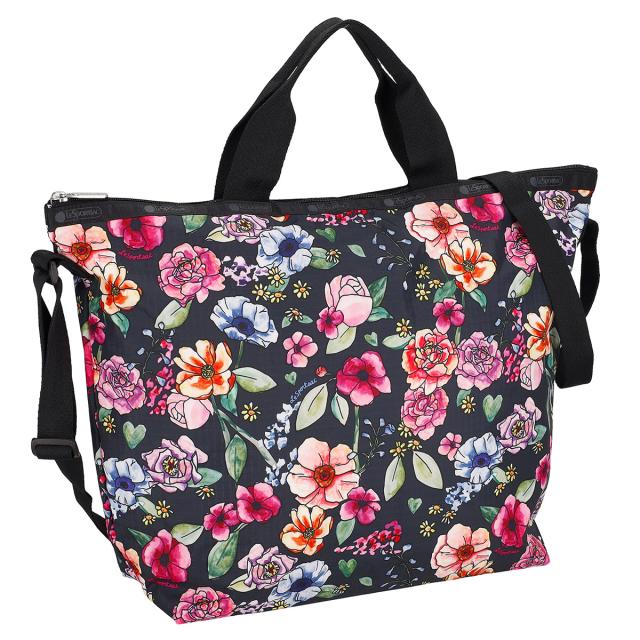 レスポートサック LeSportsac トートバッグ ショルダーバッグ 4360 F655 DELUXE EASY CARRY TOTE MOONLIT GARDEN ブラック系マルチ トー