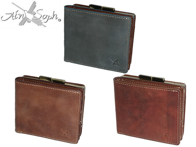 Ain Soph アインソフ AINSOPH がまぐち 二つ折り財布 ボックスケース DA1465-HP ain44