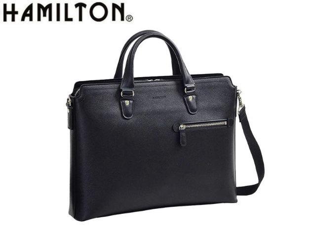 平野鞄 ひらのかばん ヒラノ ブリーフケース ビジネスバッグ メンズ B4サイズ 2WAY 黒 サフィアーノレザー調 横 横型 薄マチ スリム HAMILTON KBN26721 hira39