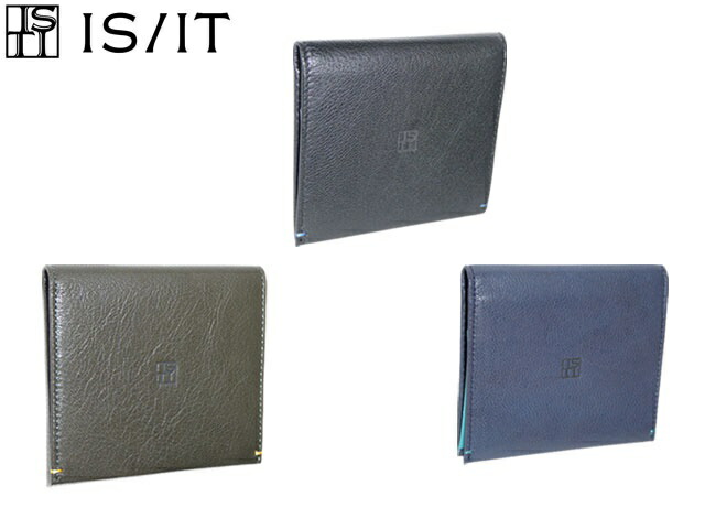 正規品 メンズ レディース    通勤 通学 記念日 冠婚葬祭 贈答品 ギフト ISIT [イズイット] 二つ折り財布 ミニ財布 本革 メンズ カブラ 薄型 山羊革 レザー 944604 ikt02