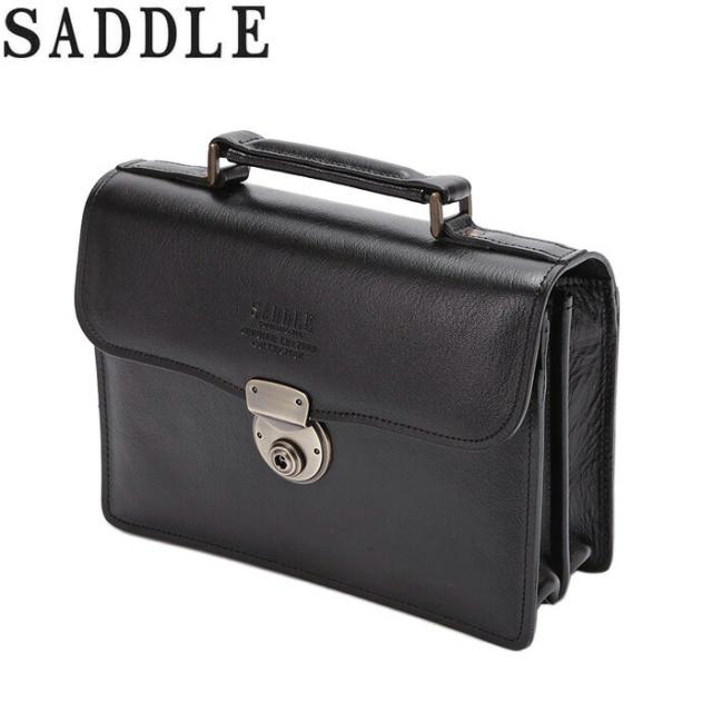 レザーバック セカンドバッグ フォーマルバッグ 日本製 豊岡製鞄 牛革 本革 レザー メンズ A5 フォーマル 街ブラ 旅行 冠婚葬祭 贈答品 ギフト 一段錠 黒 チョコ #25883 サドル SADDLE  hira39