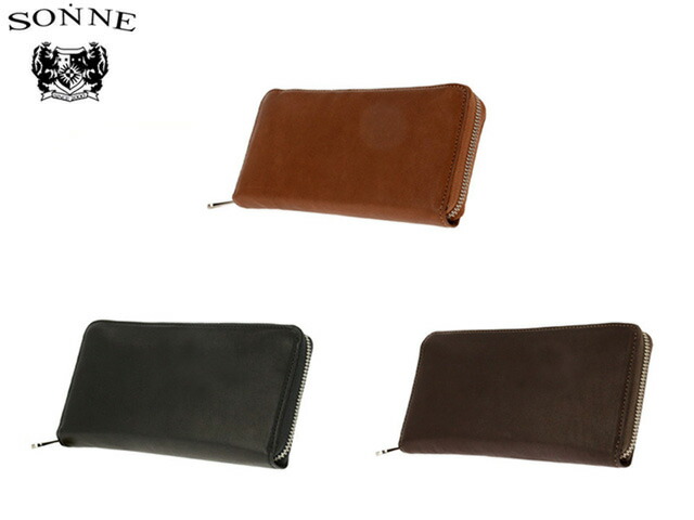 正規品 メンズ レディース    通勤 通学 記念日 冠婚葬祭 贈答品 ギフト SONNE[ゾンネ] エチオピアシープレザー 長札 ラウンドファスナー 長財布 SOS001A 5001335 ueni51