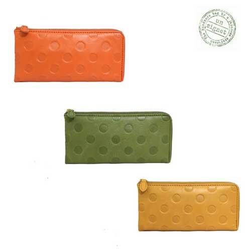 正規品 メンズ レディース    通勤 通学 記念日 冠婚葬祭 贈答品 ギフト un signet[アンシグネット] カウレザードット柄 長財布 55306 6744558 sri16