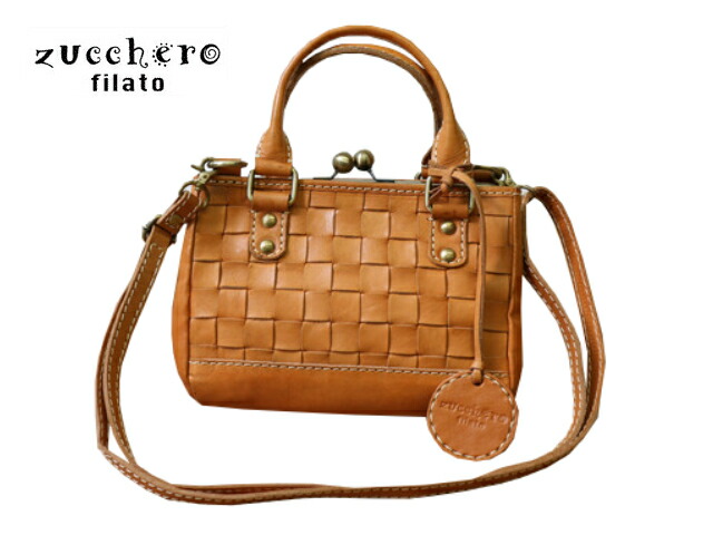 正規品 メンズ レディース    通勤 通学 記念日 冠婚葬祭 zucchero filato ズッケロ フィラート カウレザーがま口メッシュ2wayショルダーバッグ 48969 7208241 sri16