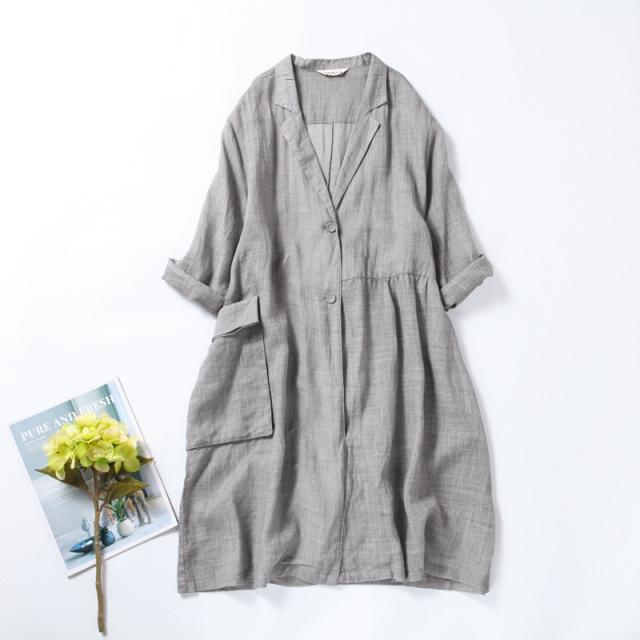 レディース トップス シャツ 人気 通販 ロング 7分袖 袖あり 薄手 リネン 麻 ミディアム スーツ 襟 羽織り ポケット ボタン シングルブレスト ルーズ ゆったり オーバーサイズ 日焼け防止 寒さ対策 シンプル 無地 カジュアル おしゃれ 大人 かわいい 通勤 通学 デート 秋 白