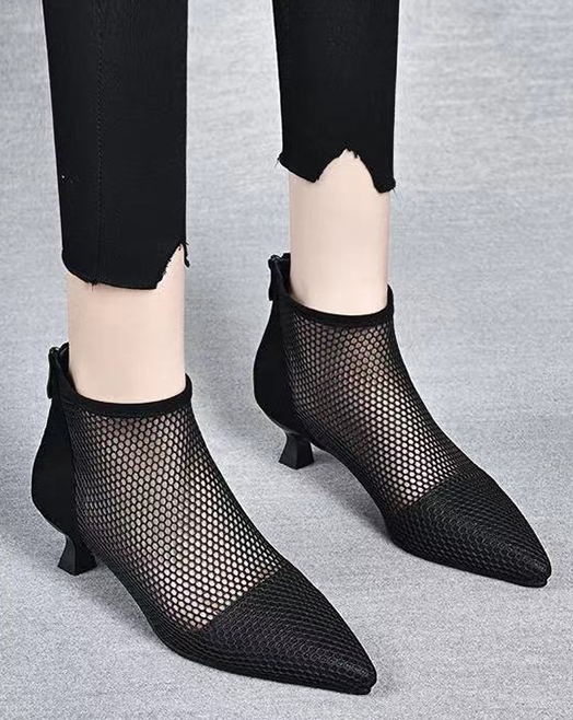 ブーツ メッシュ サンダル アンクル ヒール 3cmヒール 歩きやすい 履きやすい 大人 可愛い きれいめ シンプル カジュアル お洒落 大人っぽい 女っぽ 無地 春 夏 学生 通学 デート お出かけ 女子会 休日 デイリー 普段使い 韓国 オルチャン