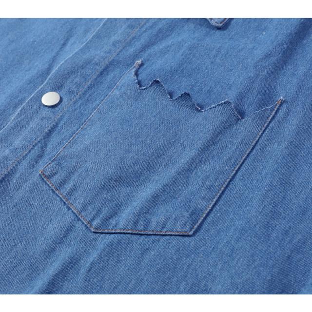 デニムオールインワン つなぎ セットアップ ユニセックス ハーフパンツ