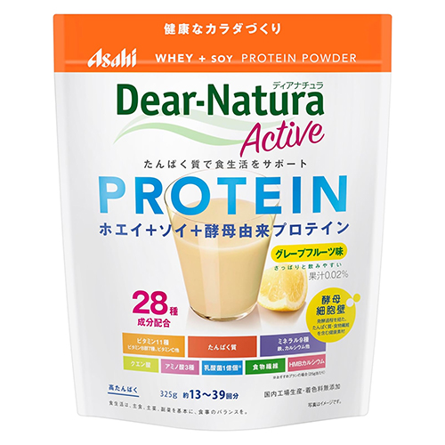 ディアナチュラアクティブ ホエイ+ソイプロテイン グレープフルーツ味 325g - アサヒグループ食品 の通販はau PAY マーケット ...