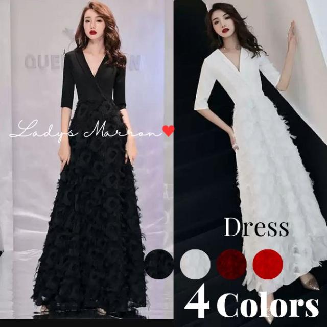 イブニングドレス 黒 白 赤 パーティードレス 結婚式お呼ばれドレス 結婚式服装 お呼ばれ服 同窓会ドレス 二次会ドレス 成人式ドレス 20代 30代 40代 50代 お呼ばれドレス結婚式 結婚式参列ドレス ロングドレス レディース ワンピース カシュクール 春 夏 秋 冬