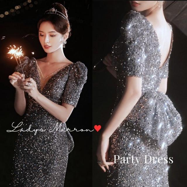 スパンコールドレス お呼ばれドレス 結婚式 結婚式お呼ばれドレス オケージョンドレス パーティードレス 韓国 同窓会ドレス 成人式ドレス 20代 30代 40代 50代 プチプラ 結婚式服装 結婚式参列ドレス レディース ロングドレス ロングワンピース 夏