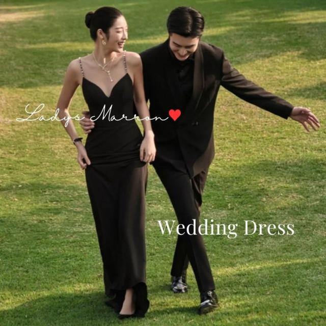 ウェディングドレス 黒 前撮り ドレス ブラックドレス カラードレス 前撮り用 前撮りドレス ノースリーブ 花嫁 かわいい 花嫁二次会ドレス 二次会 フォトウェディング セルフ 韓国 春 夏 秋 冬 可愛い 後撮り 結婚式 披露宴 パーティードレス キャミソールドレス