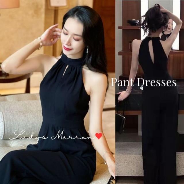 結婚式パンツドレス 結婚式パンツスタイル 結婚式パンツスーツ 結婚式ドレスパンツ 黒 20代 30代 40代 パーティードレス かっこいい お呼ばれ 結婚式オールインワン パンツドレス オールインワン 韓国 アメリカンスリーブ 春 夏 ノースリーブ