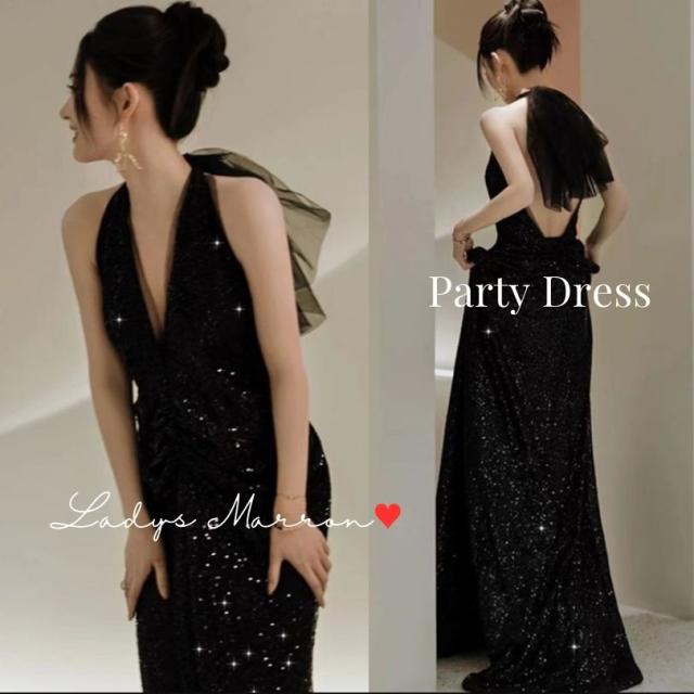 黒ドレス 結婚式 前撮り サマードレス 夏ドレス ホルターネドレス イブニングドレス ウエディングドレス ウェディングドレス 前撮りドレス 演奏会ドレス 発表会ドレス 大人 パーティードレス ロングドレス ロングワンピース 韓国 春 夏