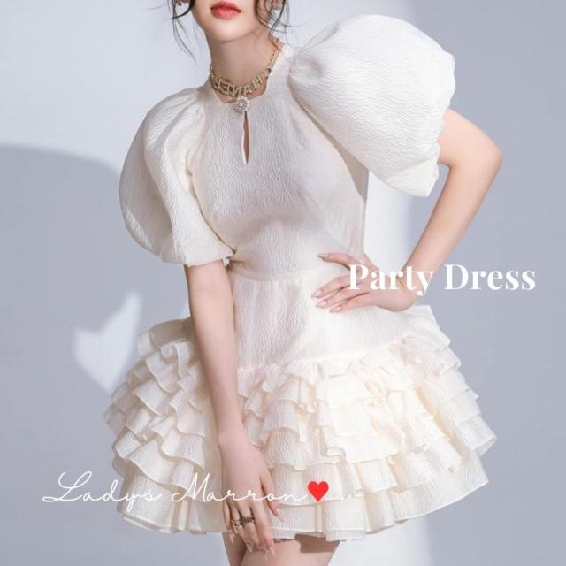 ミニドレス ゴスロリ ロリータ ゴシック かわいい フレア 衣装 発表会 パフスリーブ 地雷系 量産型 ワンピース パーティードレス 成人式ドレス 同窓会ドレス 二次会ドレス 韓国 ミニ丈 ミニワンピース プリンセス 春 夏 秋