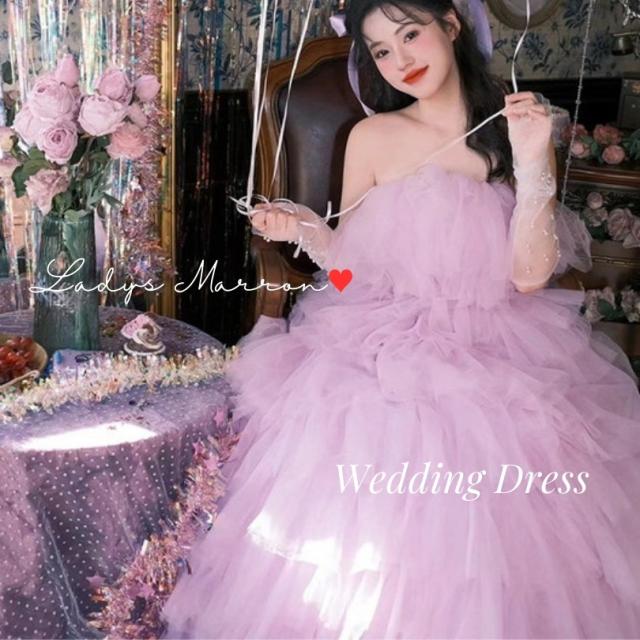 ウェディングドレス ウエディングドレス ピンク 前撮り ドレス カラードレス 演奏会 二次会 花嫁 ロング 前撮りドレス オフショル 花嫁 かわいい 二次会 オフショルダー 結婚式 ドレス 花嫁 ティアード ベアトップ ビスチェ 春 夏 秋 冬