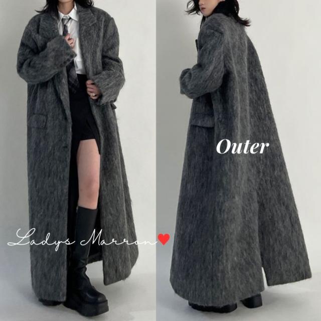 ロングコート レディース フェイクウールコート マキシ丈ロングコート マキシコート グレー 黒 冬 韓国 アウター ウールコート 無地 シンプル 長袖 可愛い フェイクウール 通勤コート シンプル ステンカラーコート 厚手 防寒 暖かい