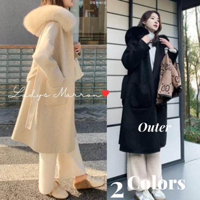 ファーコート レディース 白 チェスターコート ショート フェイクファー コート エコファー 韓国 アウター ロングコート 白コート 黒コート ウールコート 無地 フート付き 冬 可愛い フェイクウール 暖かい 防寒 きれいめ 上品 通勤